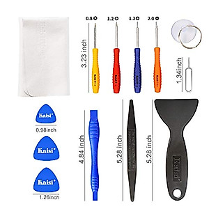 Kaisi Professional Electronics Opening Pry Tool Repair Kit with Metal Spudger Non-Abrasive Carbon Fiber Nylon Spudgers and Anti-Static Tweezers for Cellphone iPhone Laptops Tablets and More, 20 Piece