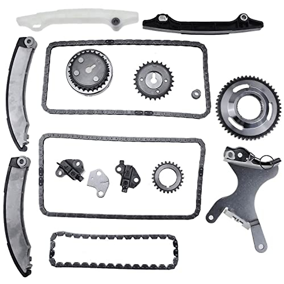 A-Premium Engine Timing Chain Kit W/Tensioner [fits SOHC, 6Cyl 3.7L] Compatible with Dodge Dakota, Durango, Nitro, Ram 1500 & Jeep Grand Cherokee, Commander, Liberty & Mitsubishi Raider & Ram Dakota