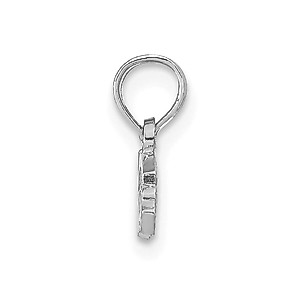 Solid 14K White Gold Nurse Pendant Charm