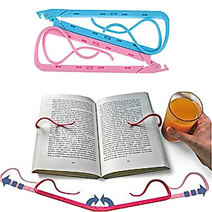 PRVDV Adjustable Bookends 1 Pcs Book Reading Support Clip Pink Blue Bookends Office School Supplies Desk Accessories Organizer (Color : Pink)