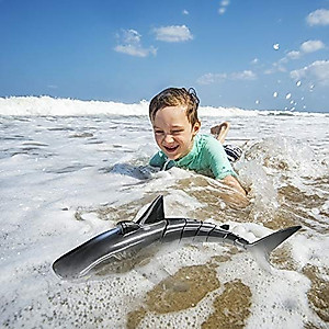 2.4G Remote Control Shark Toy 1:18 Scale High Simulation Shark Shark for Swimming Pool Bathroom Great Gift RC Boat Toys for 6+ Year Old Boys and Girls (with 2 Batteries)