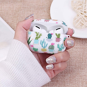 Olytop Airpods Pro Shock Case with Lock Black+Airpods Pro Protective Case Cactus