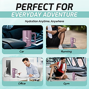 Snack hawk 40oz Insulated Stainless Steel Travel Coffee Tumbler with Handle and Straw | 100% Leak-Proof Mug | Car Cupholder Friendly | Perfect Water Cup Gift for Everyone