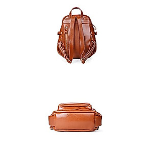 Cute  Purse Backpack for Women Genuine Leather Fashion Multipurpose Design Handbags and Casual Travel Shoulder Bag Medium  (Brown)