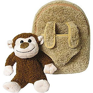 Kids Beige Backpack with Monkey Stuffie -Affordable Gift for Your Little One! Item #DKKI-8295C