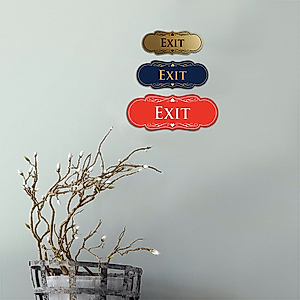 Designer EXIT Sign - Black/Gold - Small (1 Pack)
