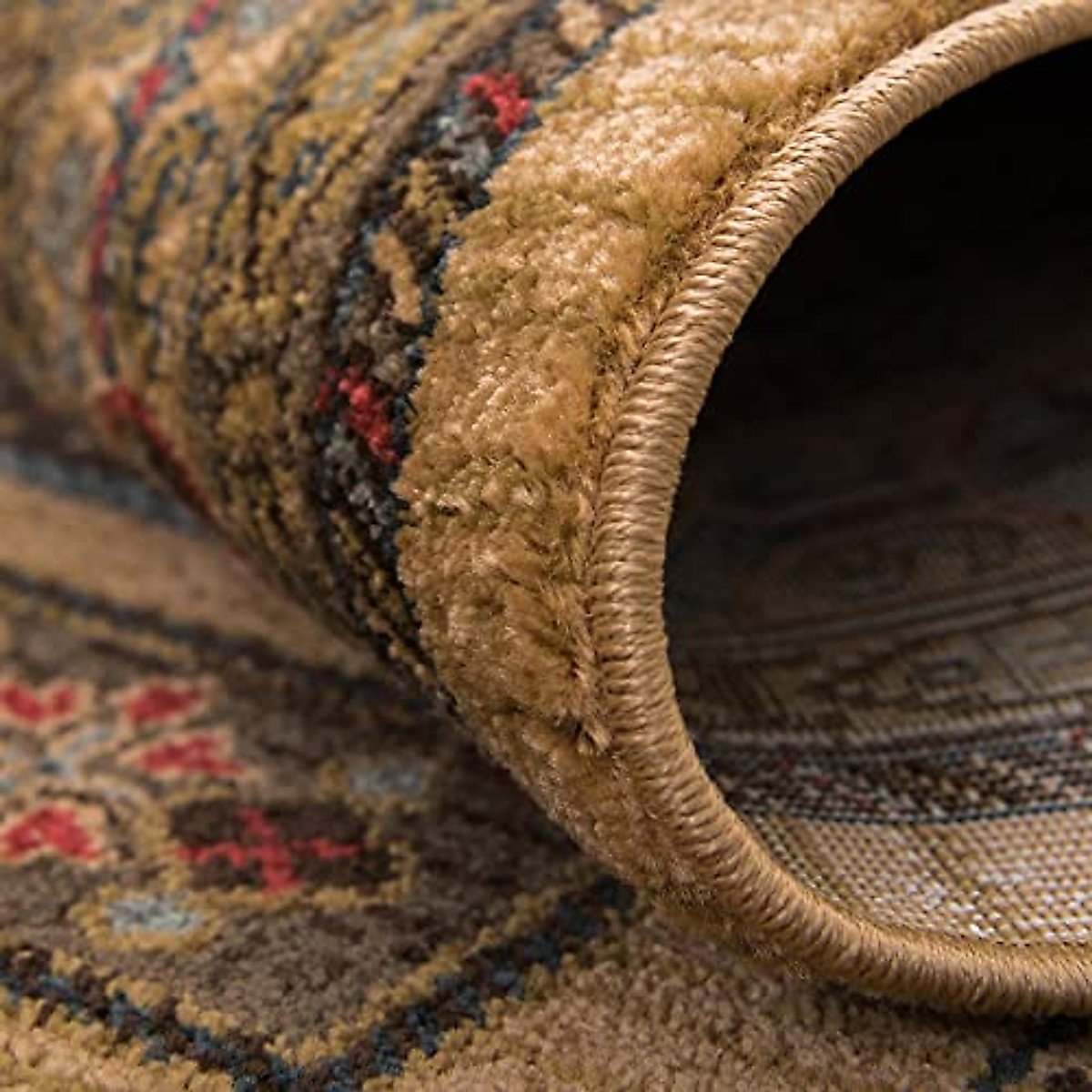 Unique Loom Fars Collection Modern Classic Tribal Inspired Design with Border Area Rug, Rectangular 9' 0" x 12' 0", Tan/Light Blue