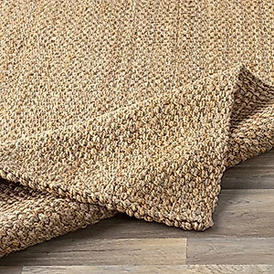 Hauteloom Herndon Sea Grass Jute Rug - Natural Fiber Sisal Area Rug - Natural Farmhouse Look Carpet - Rattan Wicker Look Carpet - Brown - 6' x 9'