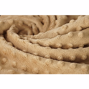 Camel Brown Minky Bubble Dimple Dot Plush Fur Fabric Polyester 58-60"