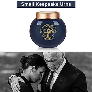 Small Keepsake Cremation Urn for Human Ashes, Ceramic Small Urns for Ashes Adult Male or Female, Memorial Urn for Sharing Adult Pet Cat and Dog Ashes