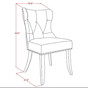 East West Furniture SIP7T37 Sion Modern Parson Dining Chairs - Button Tufted Nailhead Trim Limelight Linen Fabric Upholstered Chairs, Set of 2, Jacobean