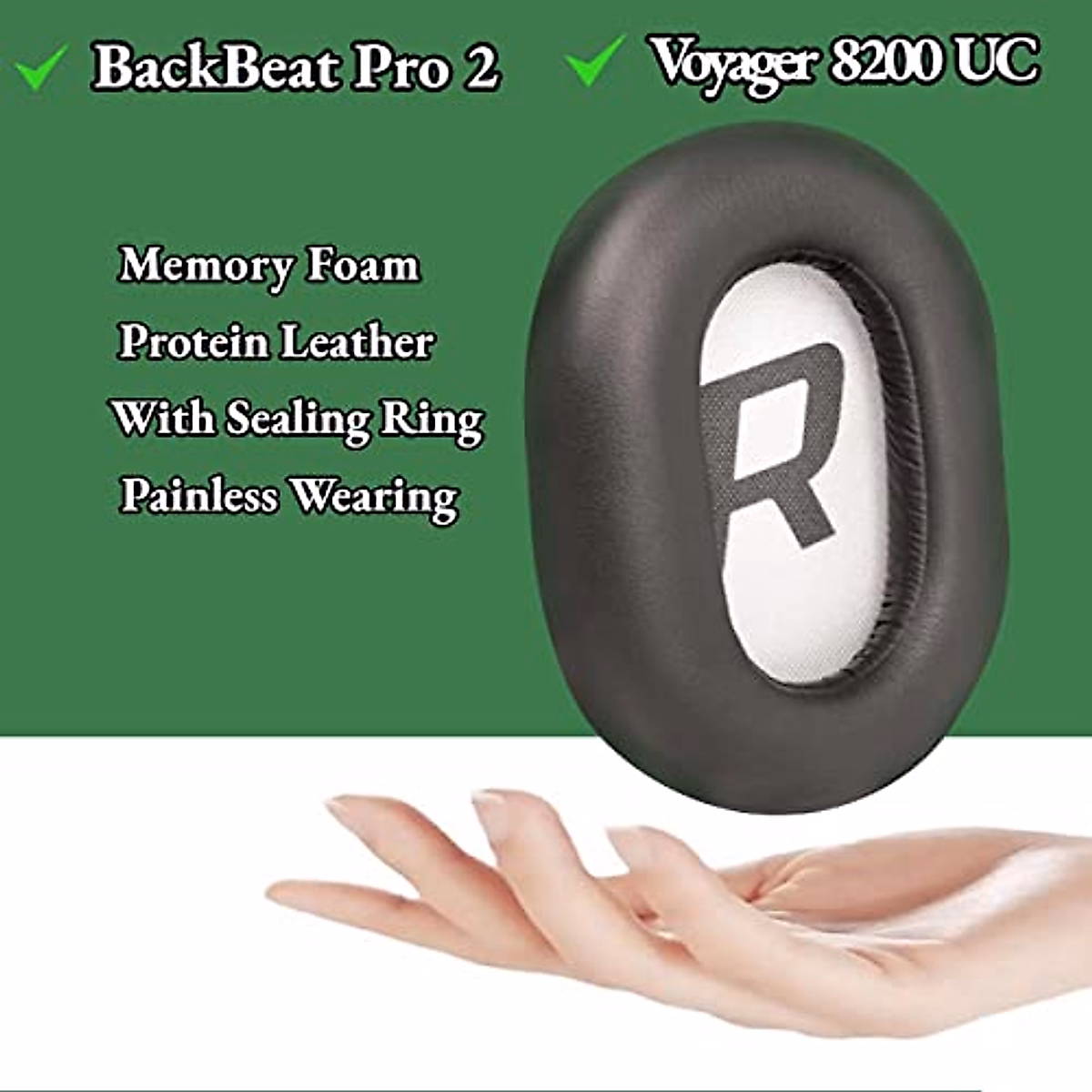 YunYiYi BackBeat Pro 2 Ear Pads Replacement Ear Cushions Compatible with Plantronics BackBeat Pro 2/Voyager 8200 UC Headphones Earpads Ear Cups Parts (Brown)