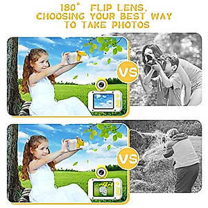 Kid Camera,ARNSSIEN Camera for Kid,2.4in IPS Screen Digital Camera,180°Flip Len Student Camera,Children Selfie Camera with Playback Game,Christmas/Birthday Gift for 4 5 6 7 8 9 10 11 Year Old Girl Boy
