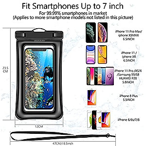 v-Golvin Floating Universal Waterproof Phone Pouch, IPX8 Cellphone Dry Bag Waterproof Case for iPhone 13 12 11 Pro Max SE 2020 XS Max XR X 8 7 6s Plus S10 S9 S20 S21 Note 20/10 Up to 7 inches -2 Pack