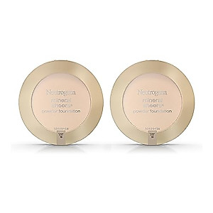Neutrogena Mineral Sheers Compact Powder Foundation, Lightweight & Oil-Free Mineral Foundation, Fragrance-Free, Classic Ivory 10,.34 oz (Pack of 2)