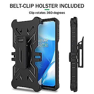 Case for OnePlus Nord N200 5G Case with Screen Protector x2 Tempered Glass [Rotating Belt Clip Holster] [Kickstand] Military Grade Heavy Duty Bumper Shockproof Full Body Protection Nord N200 5G Case-4