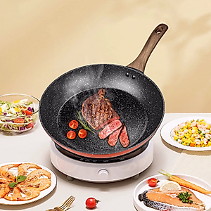 Vermonga 11" Nonstick Granite Coating Frying Pan, PFAS-Free, PFOA Free Healthy Omelette Pan, For Gas Stove and Electric Burner, Dishwasher Safe Nonstick Frying Pan Skillet for Daily Home Cooking