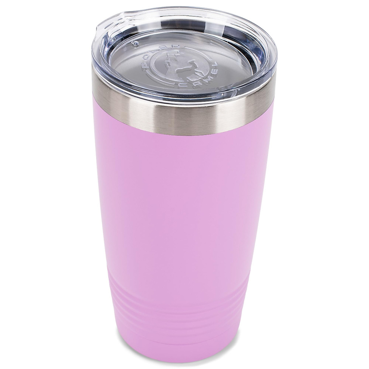 100 North, Polar Camel, United States National Parks, Bright Purple 20 Ounce, Stainless Steel, Vacuum Insulated Travel Tumbler Mug With Clear Lid, Glacier Montana