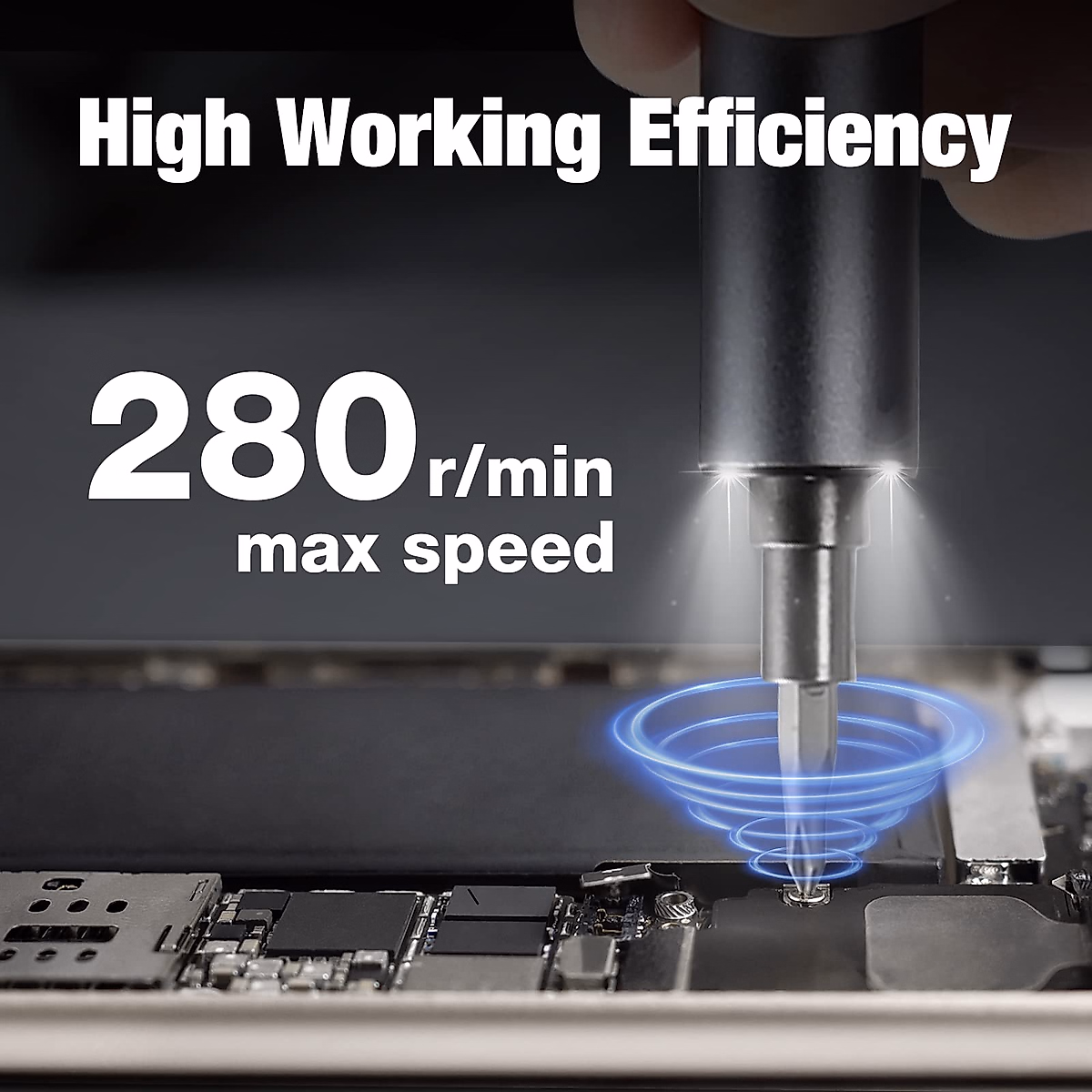 PKEY Mini Electric Screwdriver, All-in-One Precision Electric Screwdriver, 2 Torque with 28 Magnetic Precision Bits,LED Light & Dual Mode， Repair Tool Set for Phone Camera Laptop Watch