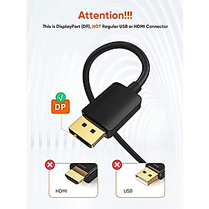 CableCreation Active DisplayPort to HDMI Cable 4K@60Hz HDR, 8FT Unidirectional DisplayPort 1.4 to HDMI Monitor Cable, DP to HDMI Cable Support 4K@60Hz, 2K@144Hz, 1080P@144Hz, Eyefinity Multi-Display