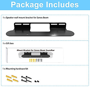 Soundbar Mount for Sonos Beam Wall Mount for Sonos Beam Gen 2 & Gen 1 Smart TV Sound Bar with Hardware kit, Black