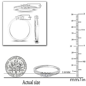 Dazzlingrock Collection 0.60 Carat Princess Cubic Zirconia 3 Stone Minimalist Anniversary Ring for Women in 925 Sterling Silver Size 6.5