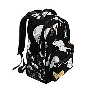 Backpacks Rat Mouse Pattern College School Book Bag Travel Hiking Camping Daypack