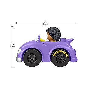 Little People Collectible Wheelies Car - HGP73 ~ Purple Convertible Love Bug Car ~ AA Girl Driving