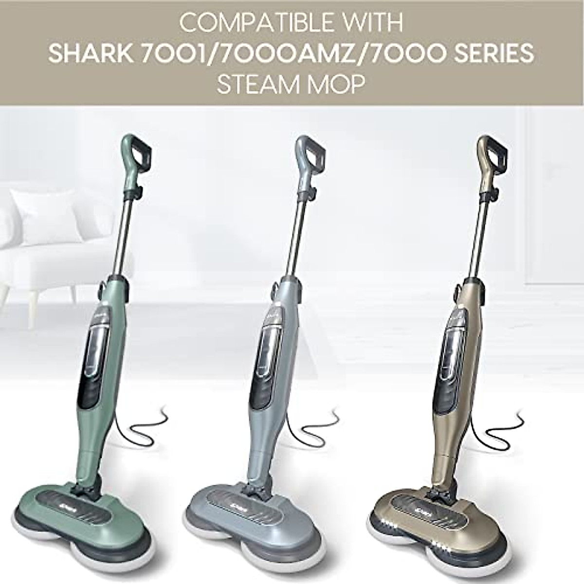 Trajihye 6 Pack Shark S7000AMZ Steam Mop Pads Replacement - Steam Mop Pads for Shark S7000 Series, S7000 S7000AMZ S7001 S7001TGT Steam Mop, Steam & Scrub All-in-One Hard Floor Steam Mop(6 Packs)