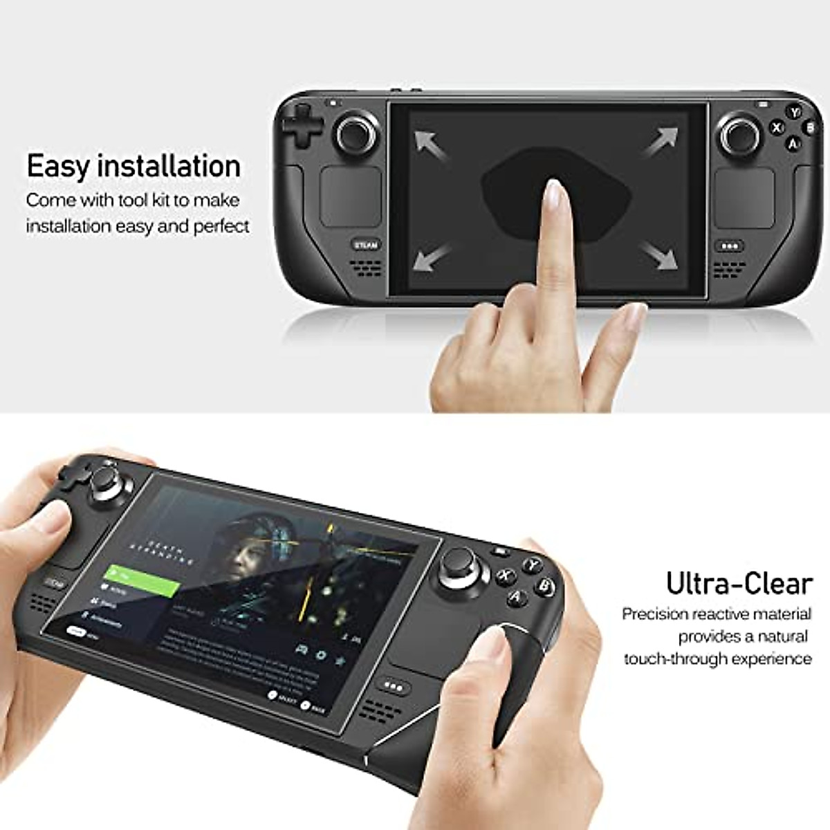 ivoler [3-Pack] Screen Protector Tempered Glass for Steam Deck 7''2022[New Version], Transparent HD Clear Anti-Scratch Screen Protector Compatible with Steam Deck[Updated Version]