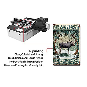 Tin Sign Once Upon A Time A Girl Who Really Loved Moose Metal Tin Sign Coffee Bar Decor Tin Sign Wall Decoration 8×12inch/Tin Sign