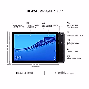 Huawei 225164 Tablet Pc 53010fbr Mediapad T5 10 10 2gb+16gb Wi-fi Black Retail