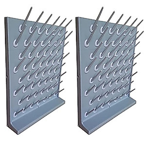 Leblett 2 Pack Laboratory Drying Rack 27/52 Pegs Wall Mounted/Desktop Detachable Drying Draining Rack Cleaning Equipment Frames (52Pegs)