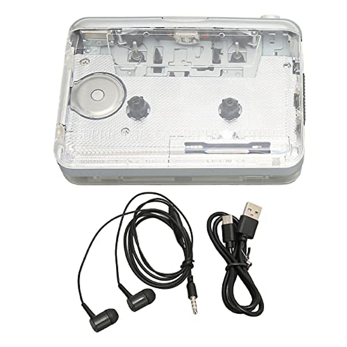 plplaaoo Cassette Player, Portable Cassette Tape Player, Tapes with Music, Mini Cassette Tape Recorder, Multifunction Clear Stereo Sound FM Radio Cassette Player with Headphone Jack