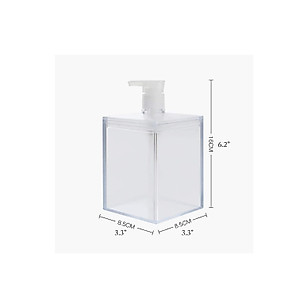 Soap Dispensers Square Foam Soap Dispenser Plastic Soap Pump Empty Pump Bottles 1 Pack and 3 Pack 18.6oz Holds Facial Cleanser,Shampoo Countertop