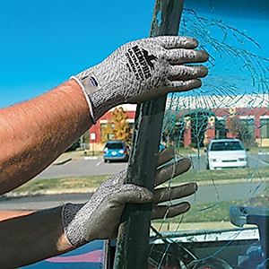 MCR Safety 9676L UltraTech Dyneema 13-Gauge PU Coating Washable Gloves, Salt and Pepper, Large, 1-Pair