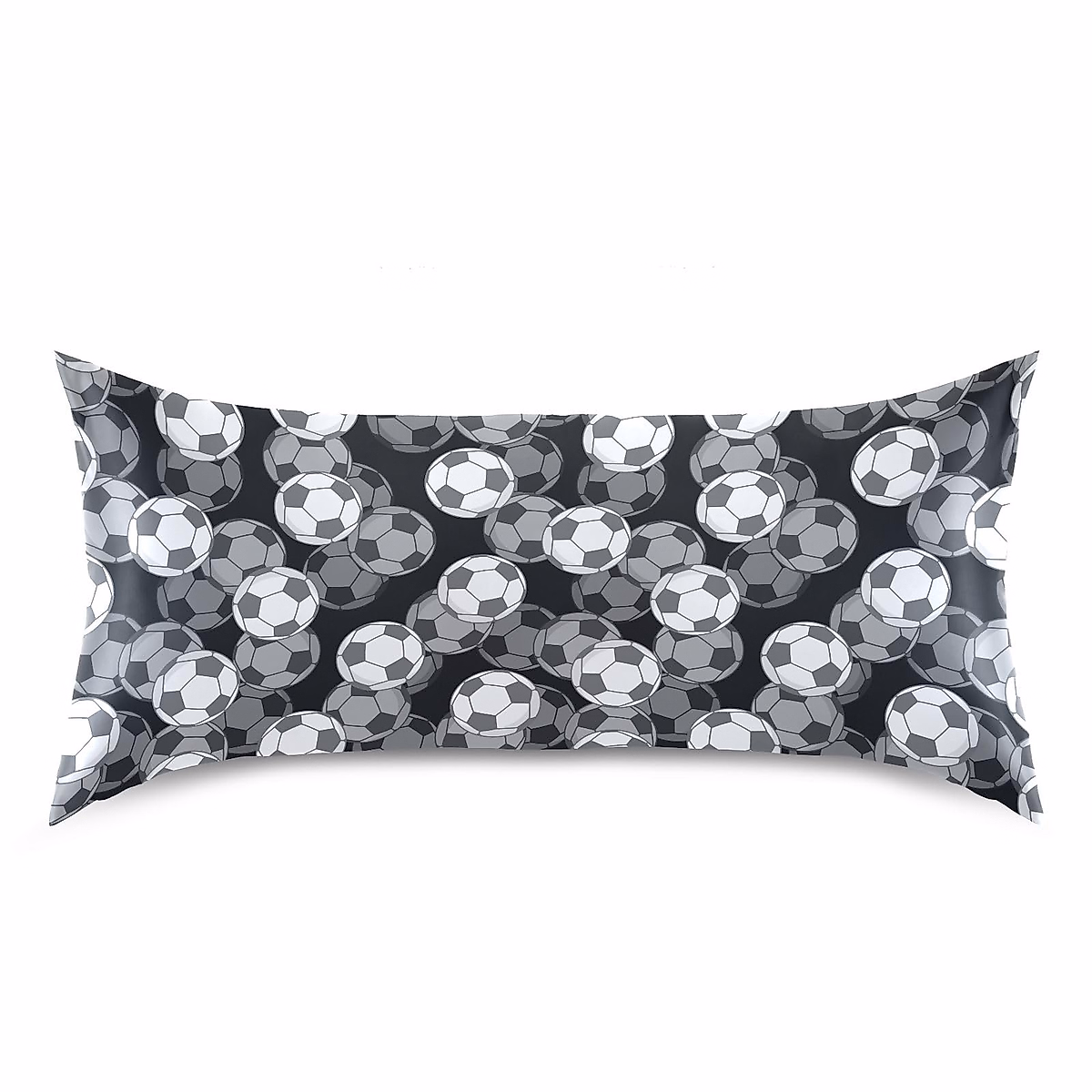 Football Sports Soccer Pillow Covers Silk Pillowcase for Hair and Skin Soft Breathable Smooth Cooling Satin Pillowcase Standard Size Pillow Case for Bedroom Bed Women Boys Girls (20x26 Inch)