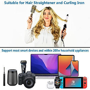 220V to 110V Converter Travel Adapter: FOVAL [Upgraded] International Step Down Power Converter for Hair Straightener/Curler with 18W USB-C Port Outlet Voltage Converter US to Europe Italy UK AU Plug