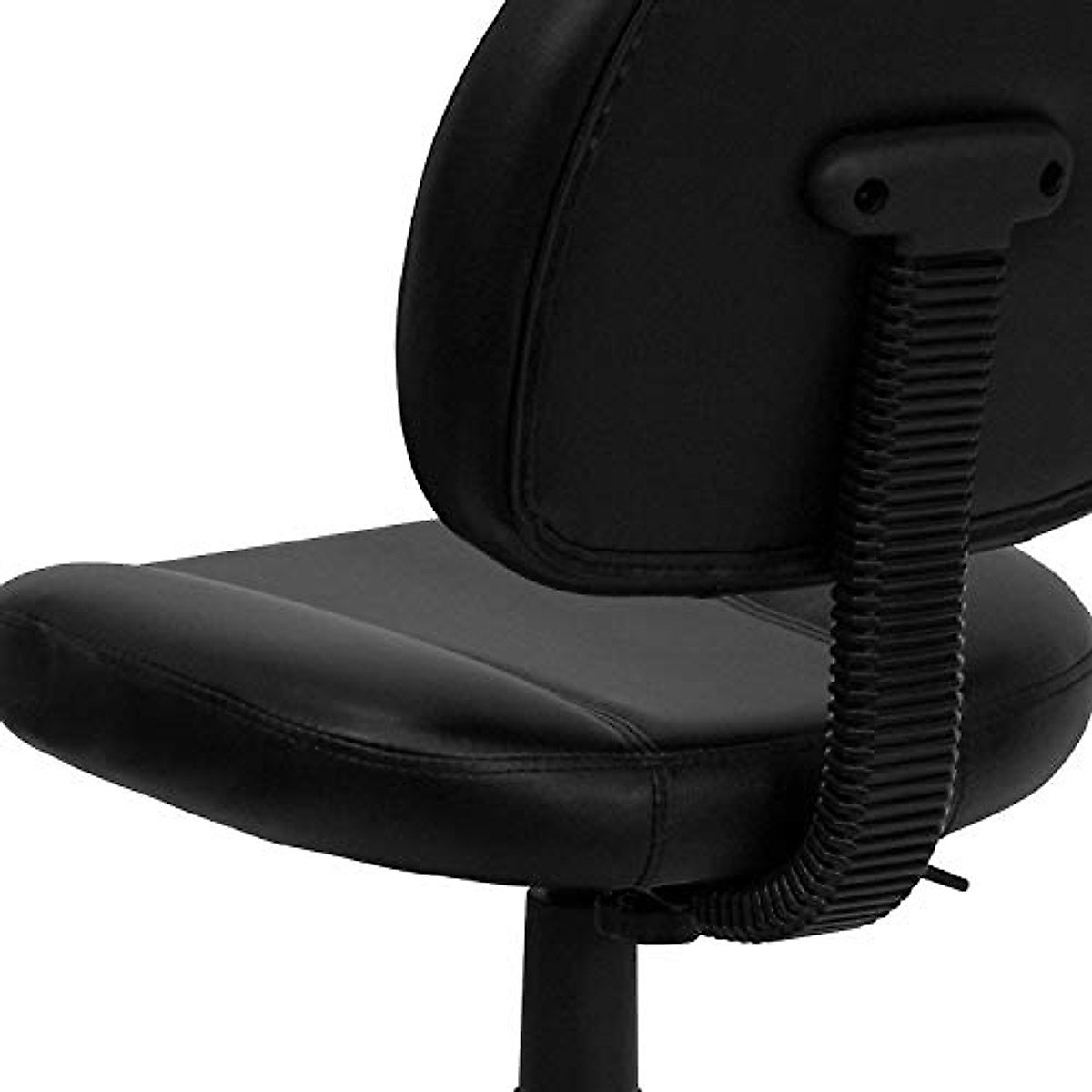 Flash Furniture Ronald Mid-Back Black LeatherSoft Swivel Ergonomic Task Office Chair with Back Depth Adjustment