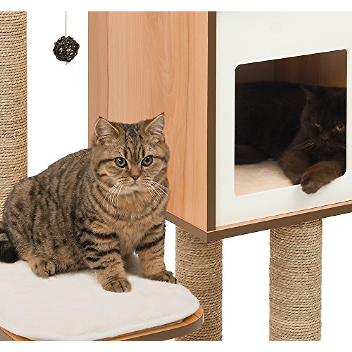 Vesper Cat Tree, High Base, Oak, 52063, 56 x 56 x 81.5 cm (22 x 22 x 32 in)