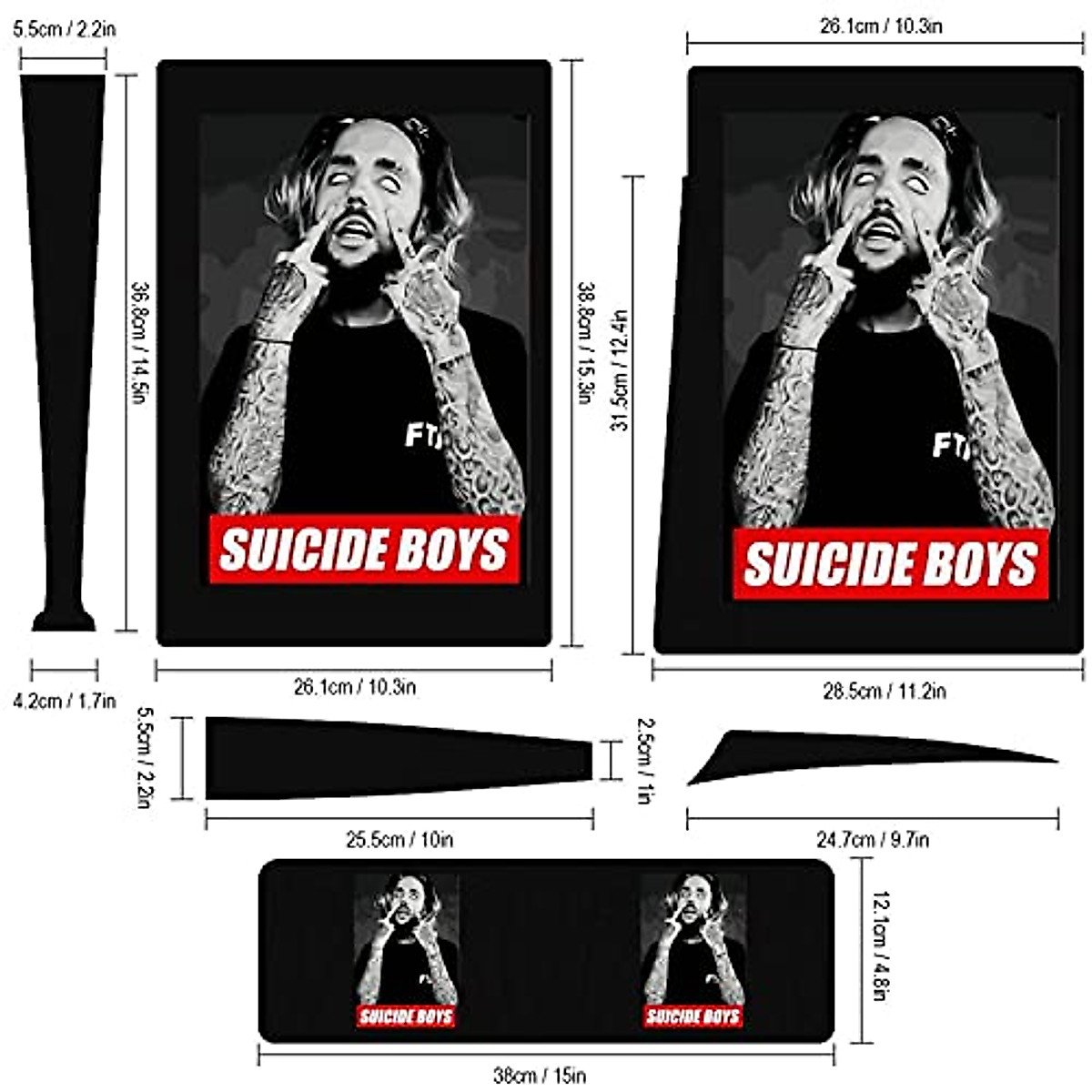 PS5 Skin Sui-cideBoys for Playstation 5 Disc Edition with Console and Dualsense Controller Full Set