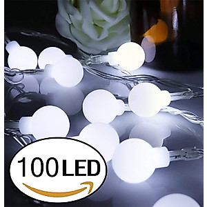 100 LEDs Globe Fairy String Lights 33 Inches Indoor String Lights for Bedroom Garden Party Outdoor Decorations White