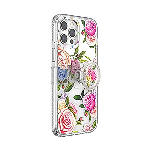 PopSockets: iPhone 12 Pro Max Case with Phone Grip and Slide, Phone Case for iPhone 12 Pro Max - Vintage Floral