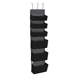 Household Essentials Black 6 Pouch Fabric Over The Door Organizer