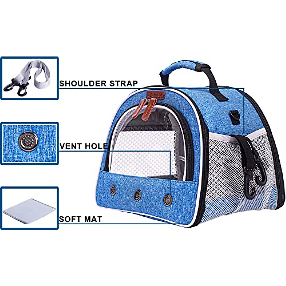 Small Bird Carrier Cage, Bunny Carrier, Pet Carrier for Small Animals Guinea Pig Hamster Rat Travel Carrier Cage