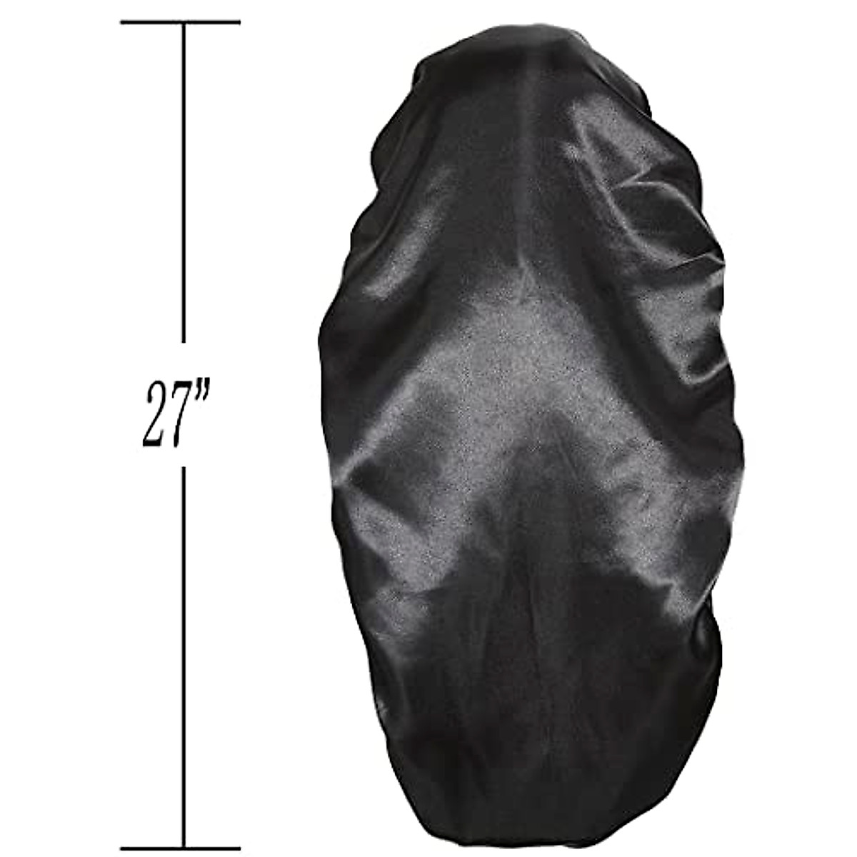 2 Pcs Hair Bonnets for Women Satin, Black Leopard Soft Elastic Band Silky Sleeping Cap Big Bonnets for Women Bonnet for Braids