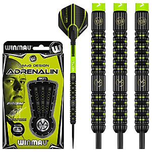 WINMAU Michael Van Gerwen MvG Adrenalin 24 Gram Tungsten Darts Set with Flights and Stems (Shafts)