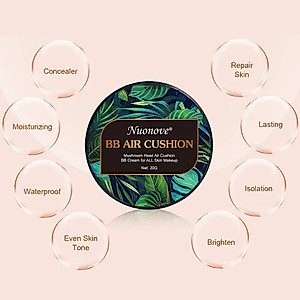 BB Air Cushion BB Cream CC Cream Concealer Cushion All-Day Flawless Foundation Makeup, Even Skin Tone Makeup Base Primer with Mushroom Air Cushion, Easy to Apply, Thin, moist, lasting (Natural)
