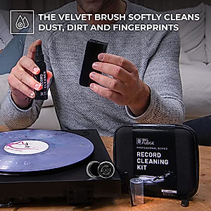 Big Fudge Professional Series Vinyl Record Cleaning Kit - 5-in-1- Includes Velvet Vinyl Cleaner Brush, Cleaning Fluid, Stylus Gel, Brush for Velvet, Padded Storage Case