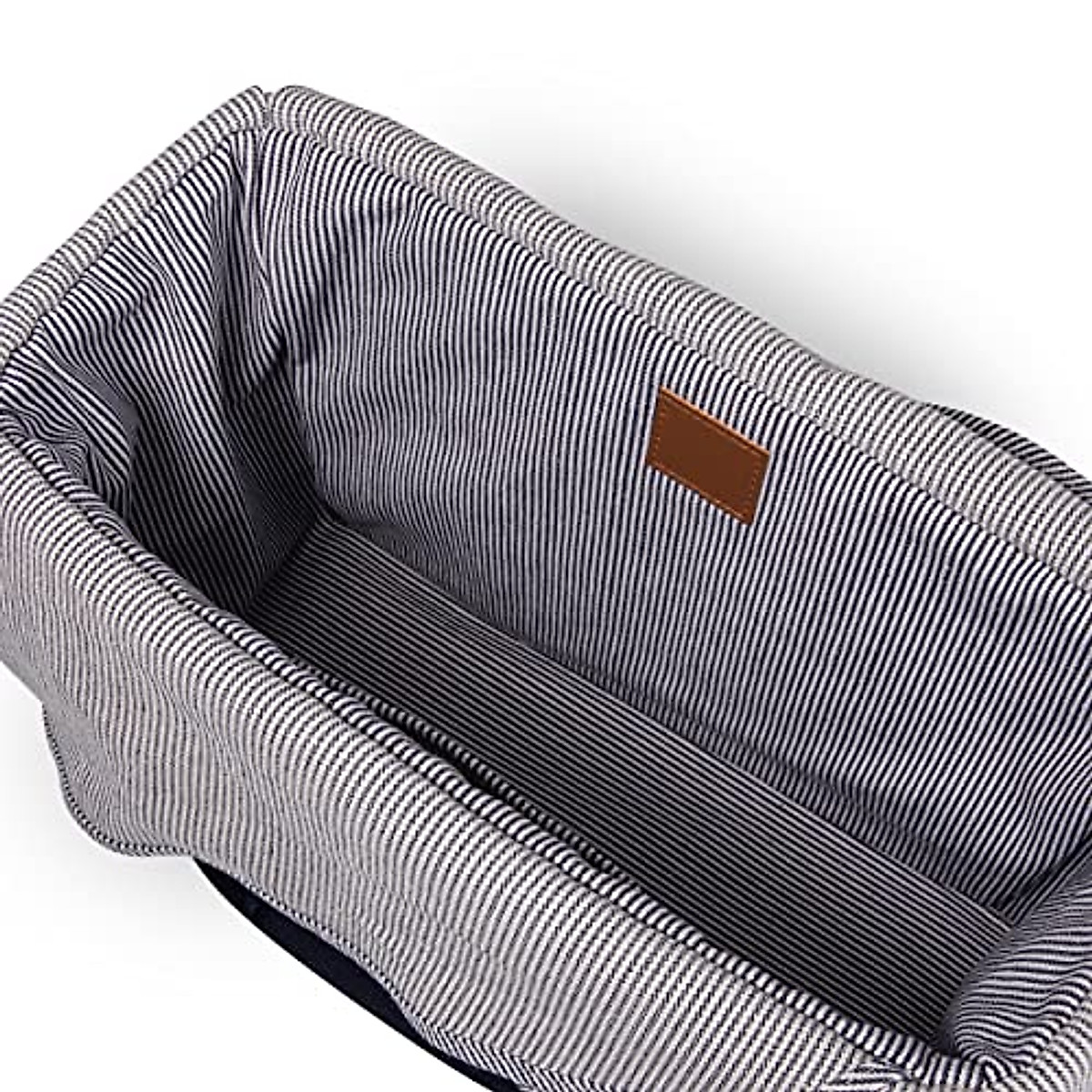 PICNIC TIME - Parisian Picnic Basket - Seagrass Picnic Basket, (Beige with Navy Blue Accents)